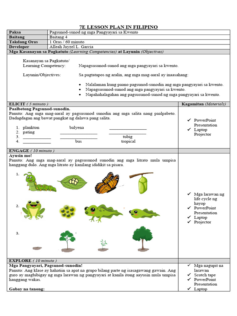 7E Lesson Plan | PDF