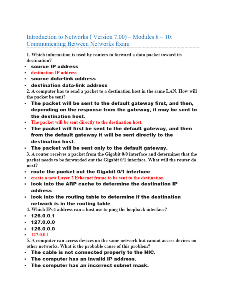 Test8 10 | Download Free PDF | Computer Network | Internet Protocols
