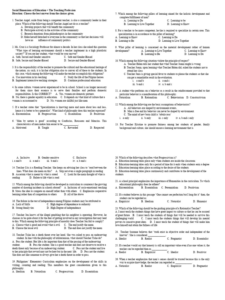 Social Dimensions of Education | PDF | Teachers | Existentialism