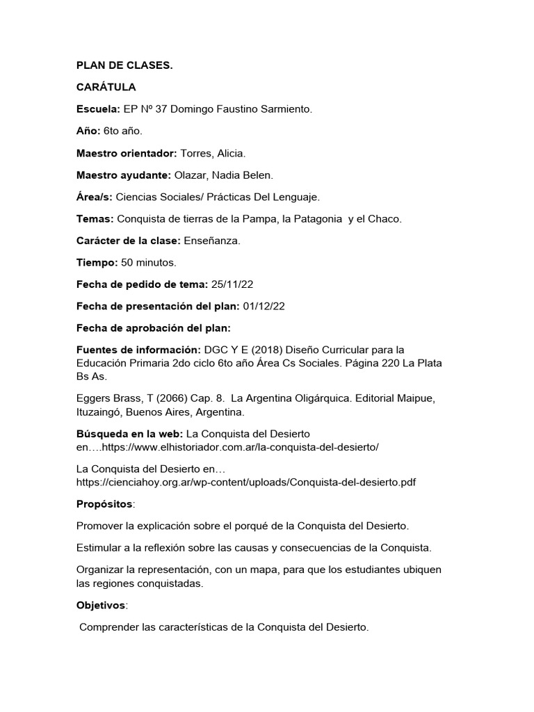 PLAN DE CLASE1 Dicup Nadia | PDF | Argentina