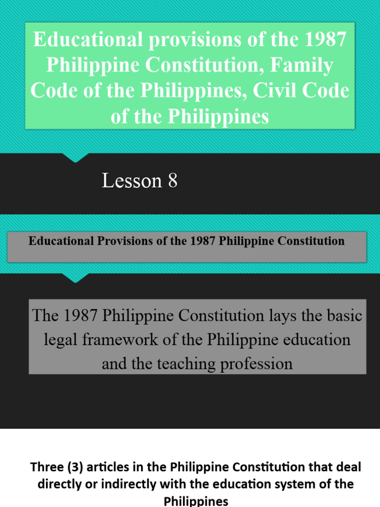 Educational Provisions in 1987 Constitution | PDF | Legal Liability ...