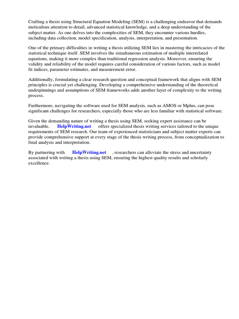 SEM Thesis Writing Challenges | PDF | Structural Equation Modeling | Ordinary Least Squares