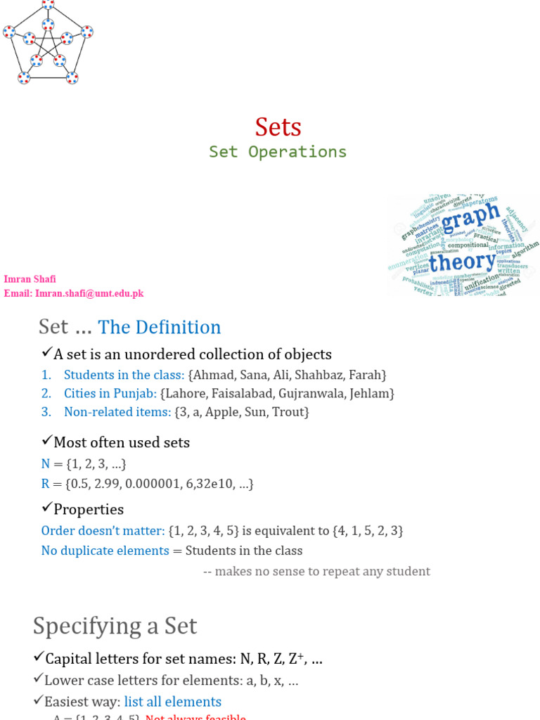 Lecture Notes 06, Sets and Set Operations, Venn Diagrams | PDF ...