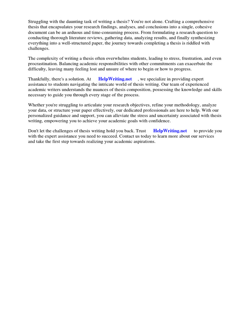 One Page Thesis | PDF | Thesis | Abstract (Summary)