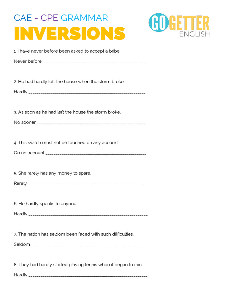 C1-C2 Inversion Exercises | PDF