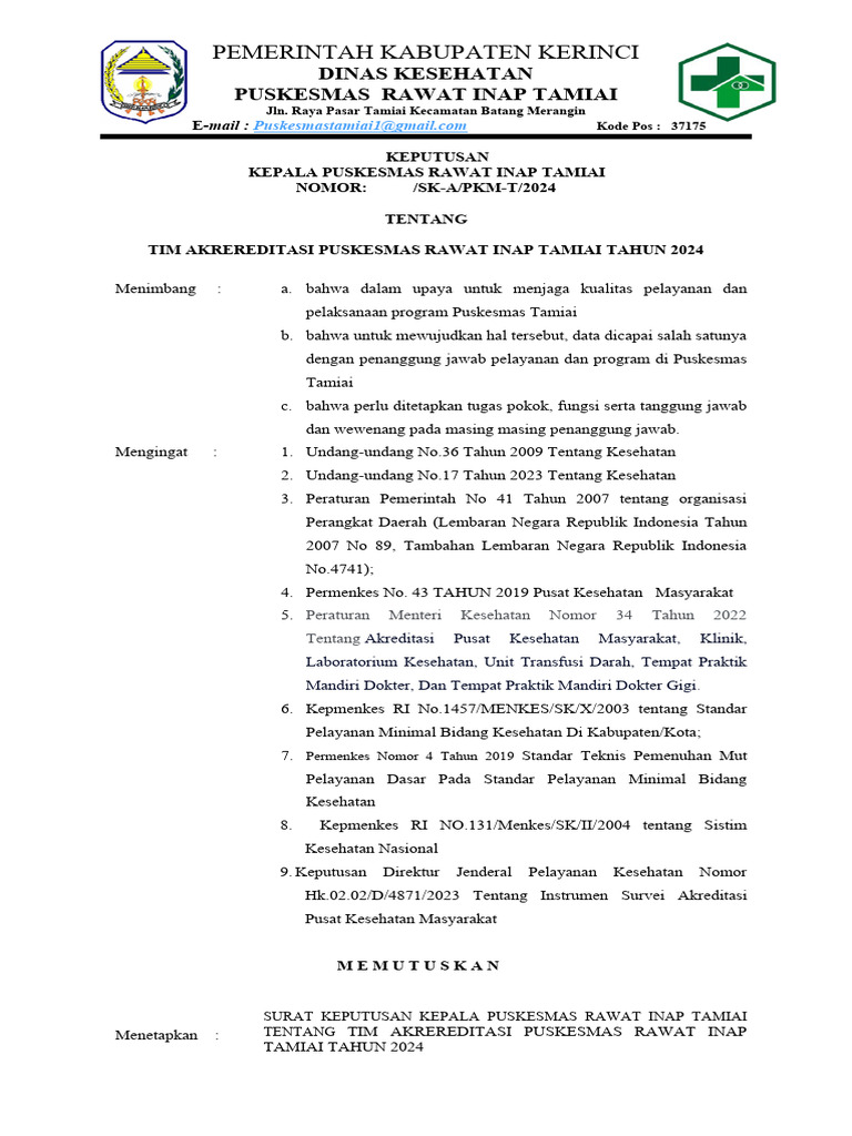 SK Akreditasi 2024 | PDF | Sains & Matematika