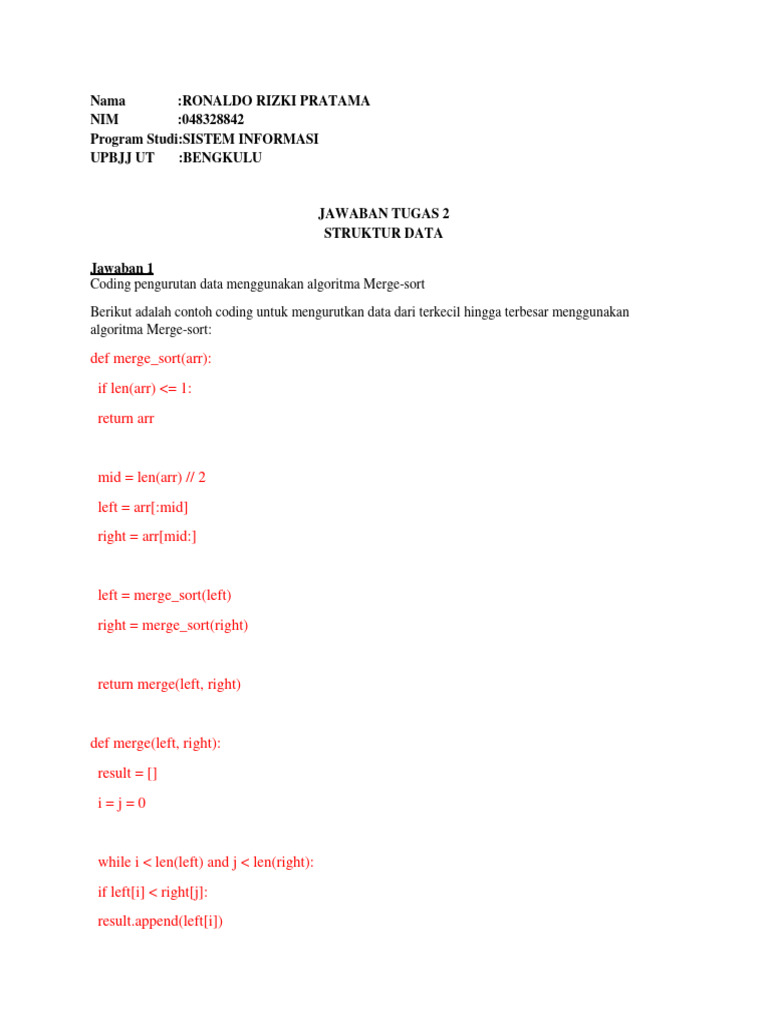 Tugas 2 Struktur Data-ronaldo Rizki Pratama | PDF Tugas 2 Struktur Data-ronaldo Rizki Pratama | PDF