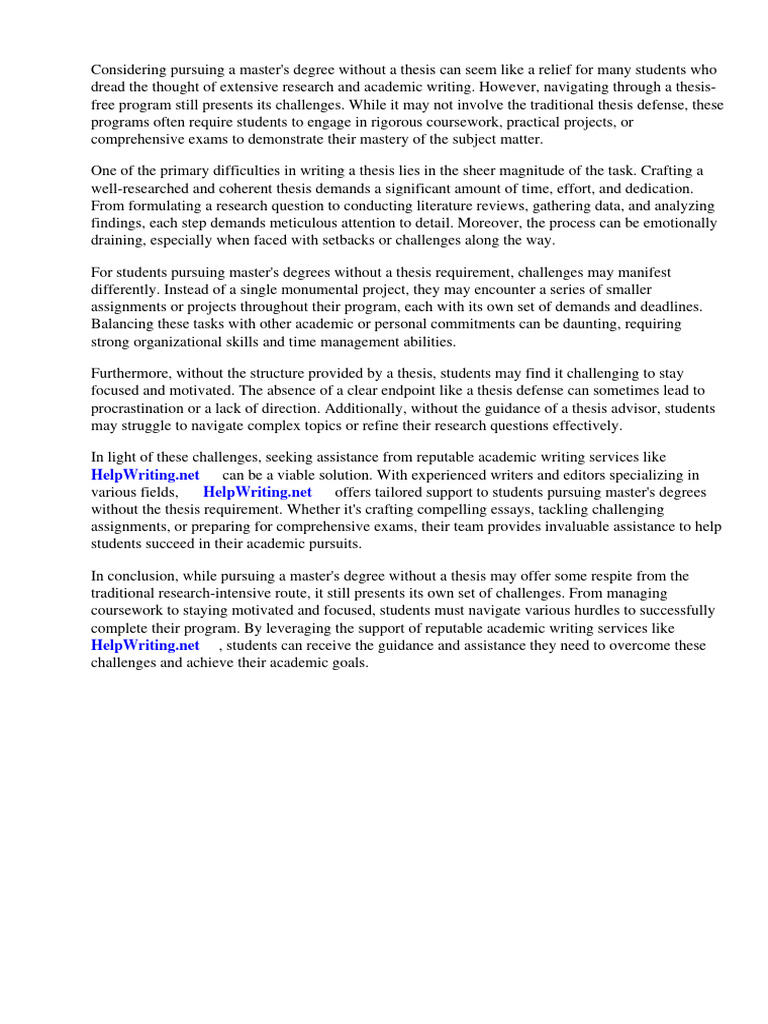 Master Degree Programs Without Thesis | PDF | Career & Growth