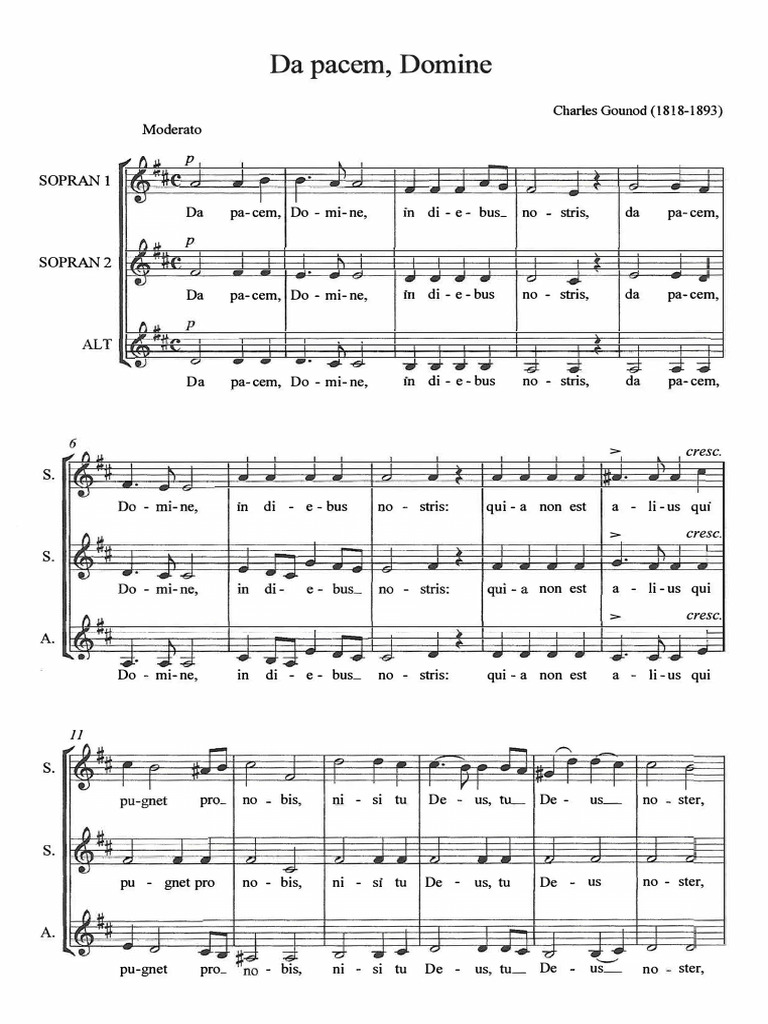 Da Pacem Domine Gounod D Dur | PDF