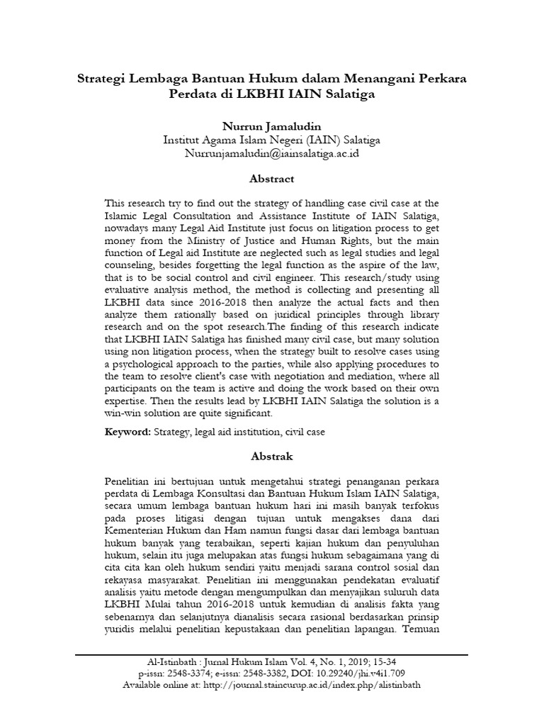 Strategi Lembaga Bantuan Hukum Dalam Menangani Per | PDF | Ethical ...