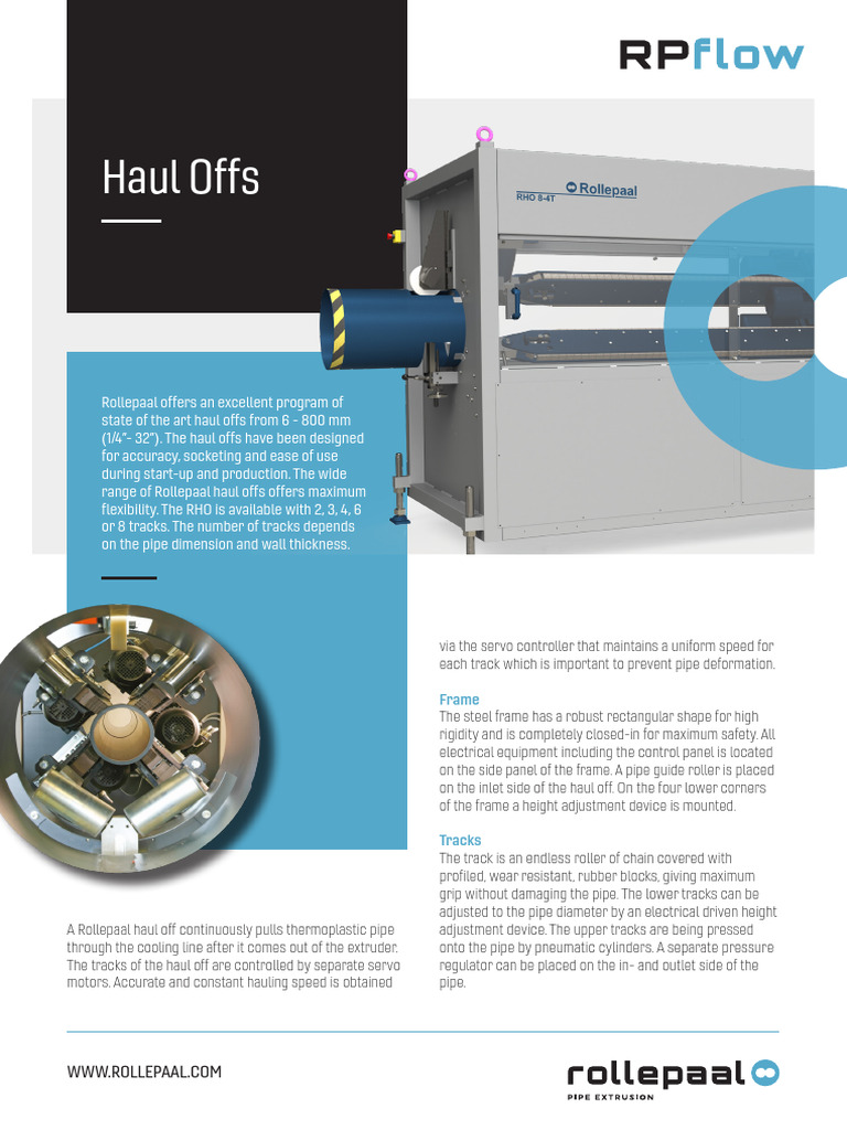 Productsheet RPL Haul Offs EN - HR | PDF | Pipe (Fluid Conveyance) | Applied And ...