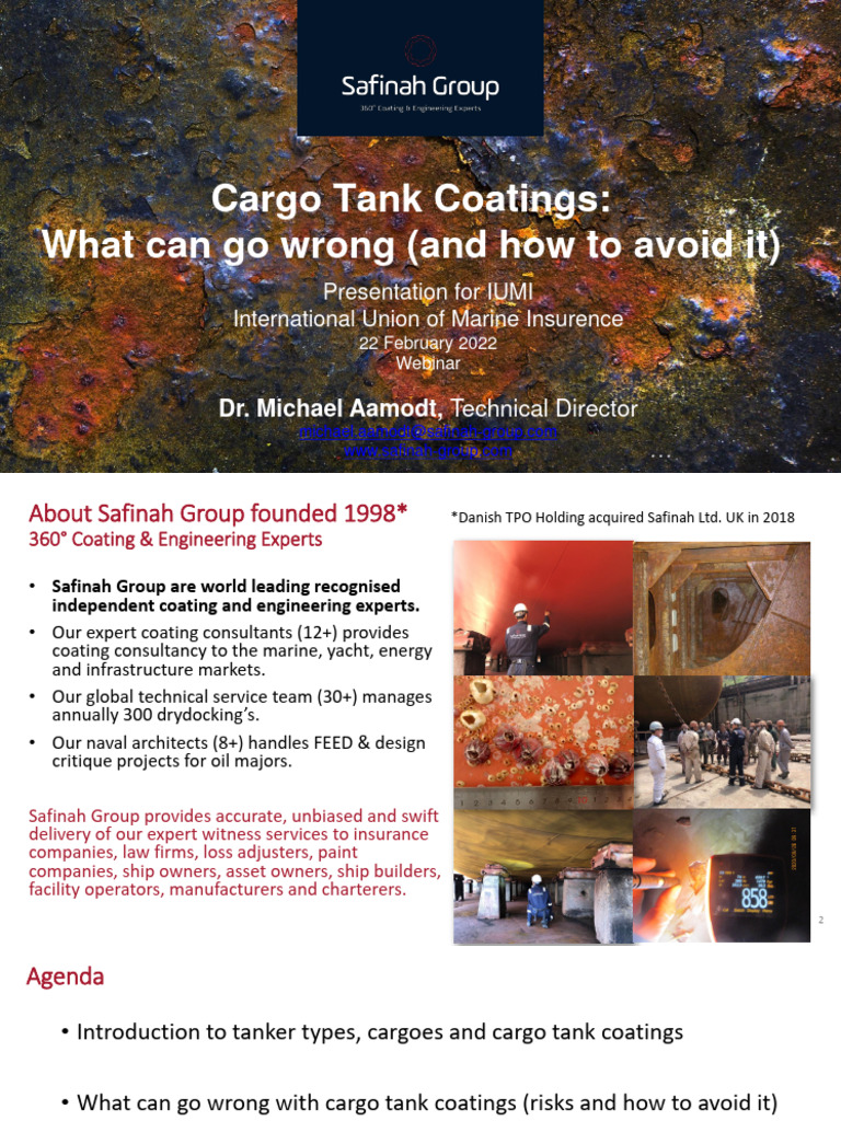 IUMI Cargo Tank Coatings - What Can Go Wrong and How to Avoid It | PDF | Corrosion | Oil Tanker