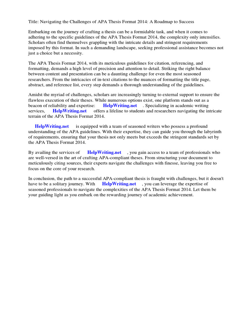 Apa Thesis Format 2014 PDF | PDF | Apa Style | Thesis