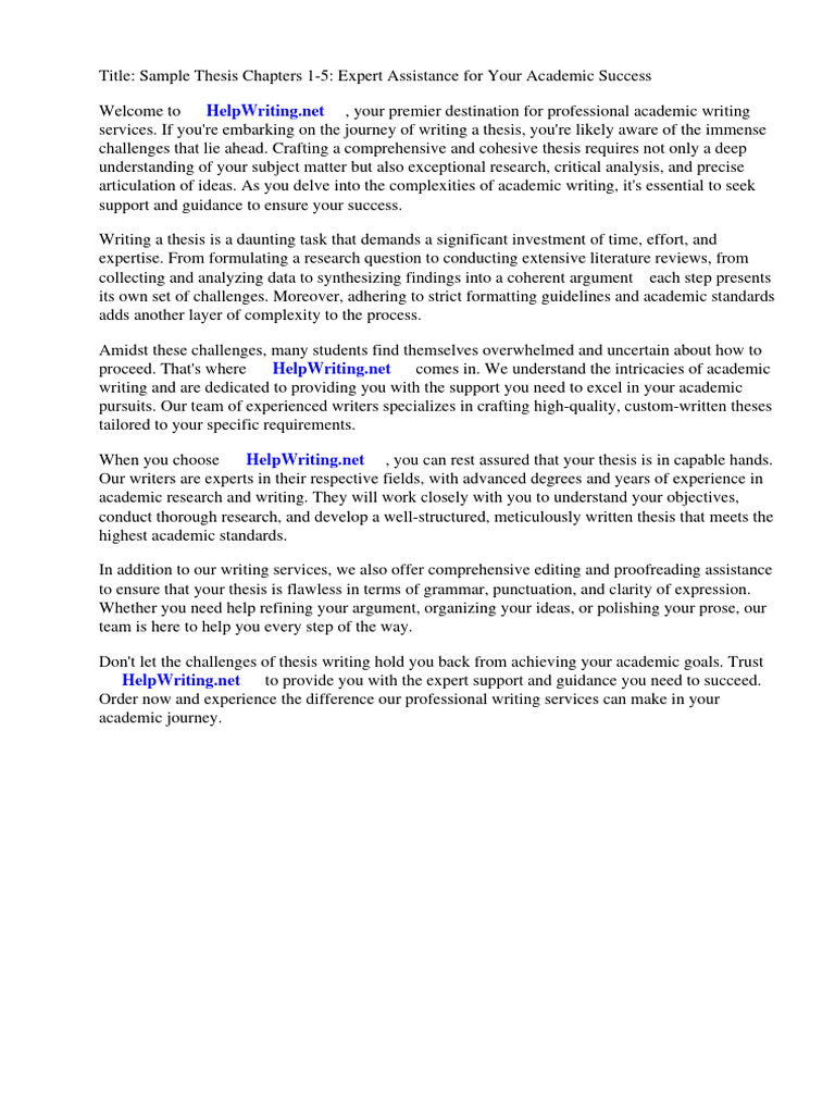 Sample Thesis Chapter 1 5 Download Free Pdf Thesis Methodology