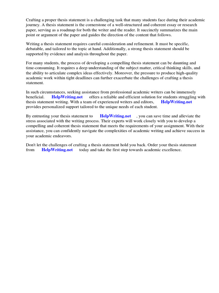 How To Make A Proper Thesis Statement | PDF | Essays | Thesis