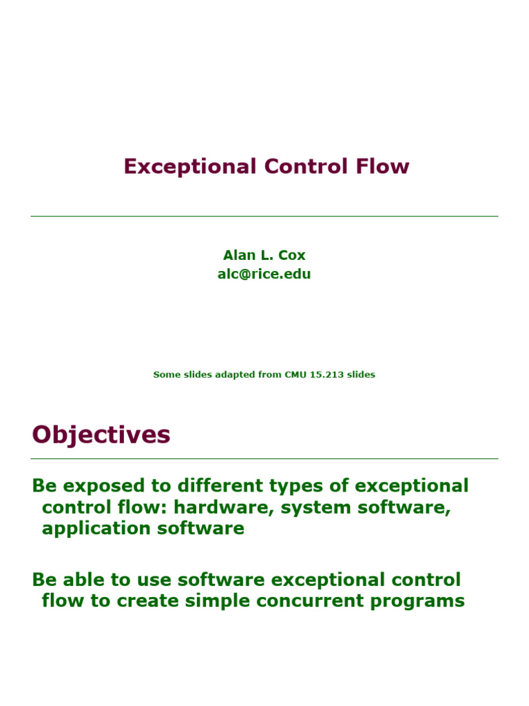 08 Exceptions | PDF | Process (Computing) | Operating System