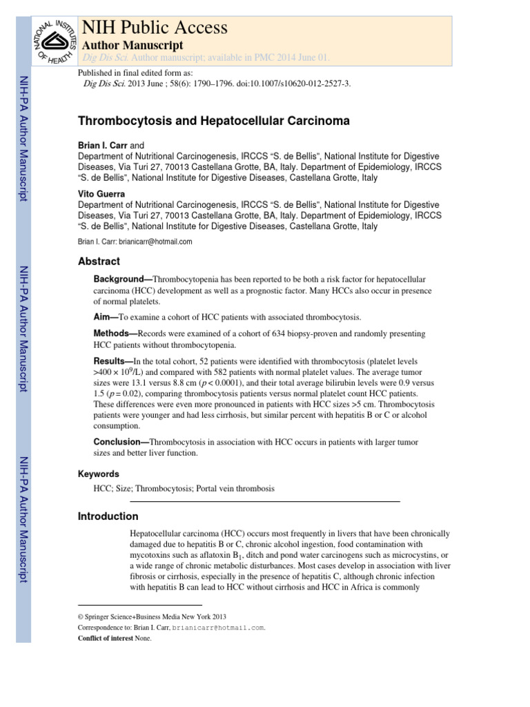 Trombositosis HCC | PDF
