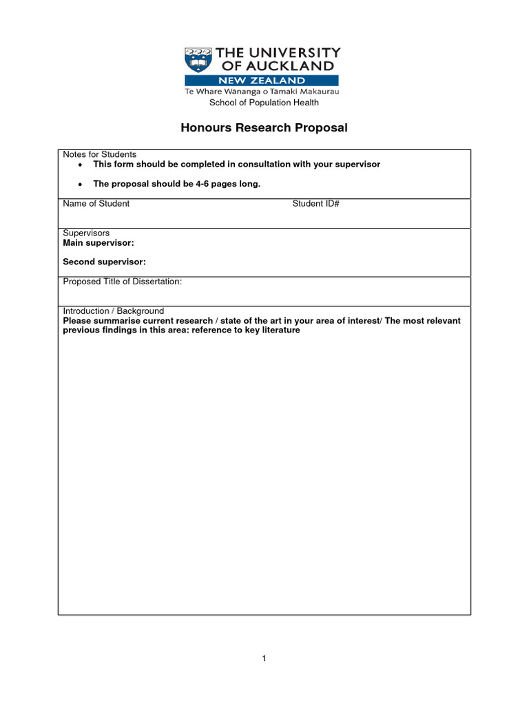 Research Proposal Form | PDF