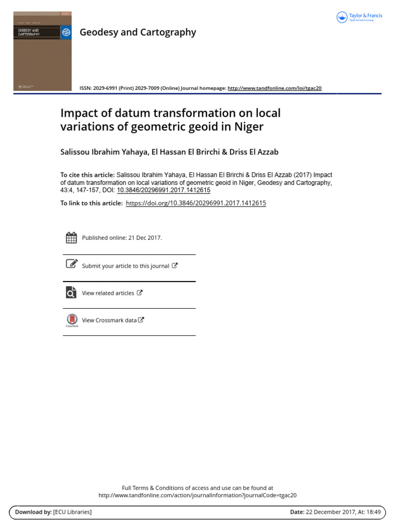 Ibrahimyahaya2017 Impact Of Datum Transformation On Local Variations Of