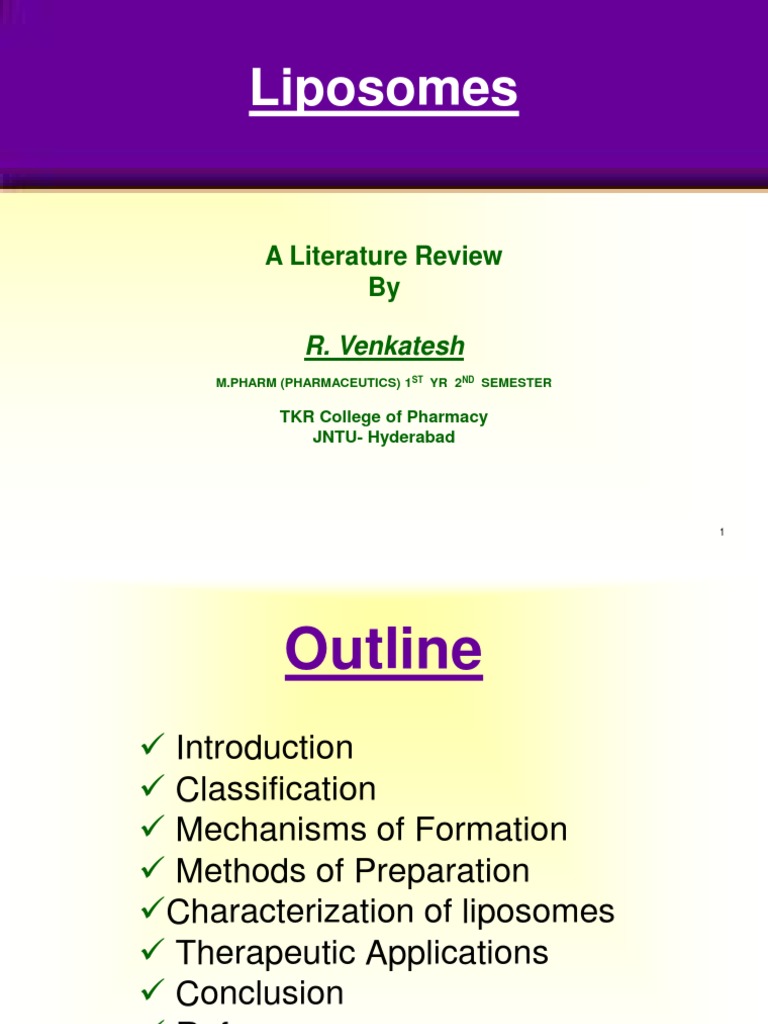 Classification and Characterization of Liposomes | PDF | Liposome ...