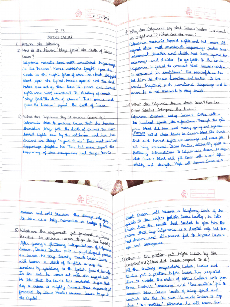 Julius Caesar Questions and Answers | PDF