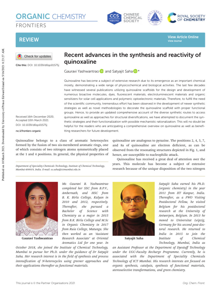 Yashwant Rao 2021 | Download Free PDF | Chemical Reactions | Catalysis