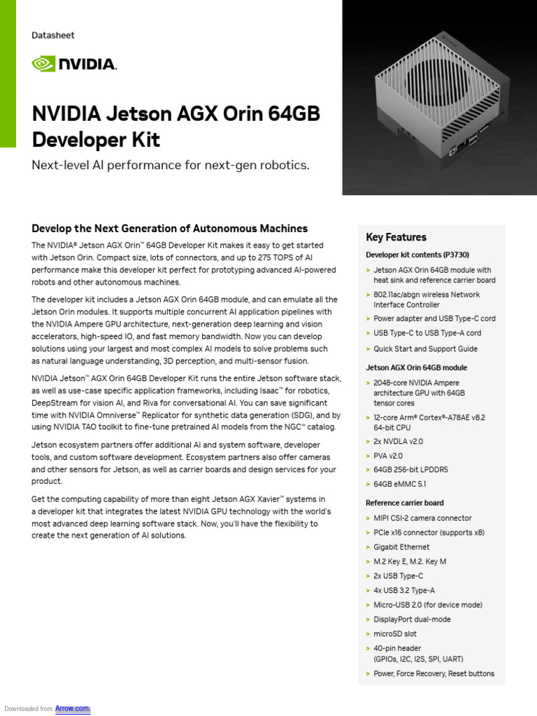Jetson AGX Orin 64GB Datasheet | PDF | Graphics Processing Unit ...