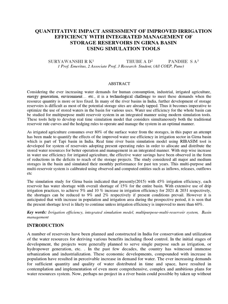 122-Quantitative Impact Assessment of Improved Irrigation Efficiency ...