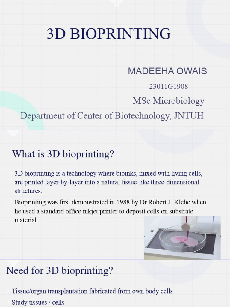 3D Bioprinting | PDF | Materials | Clinical Medicine