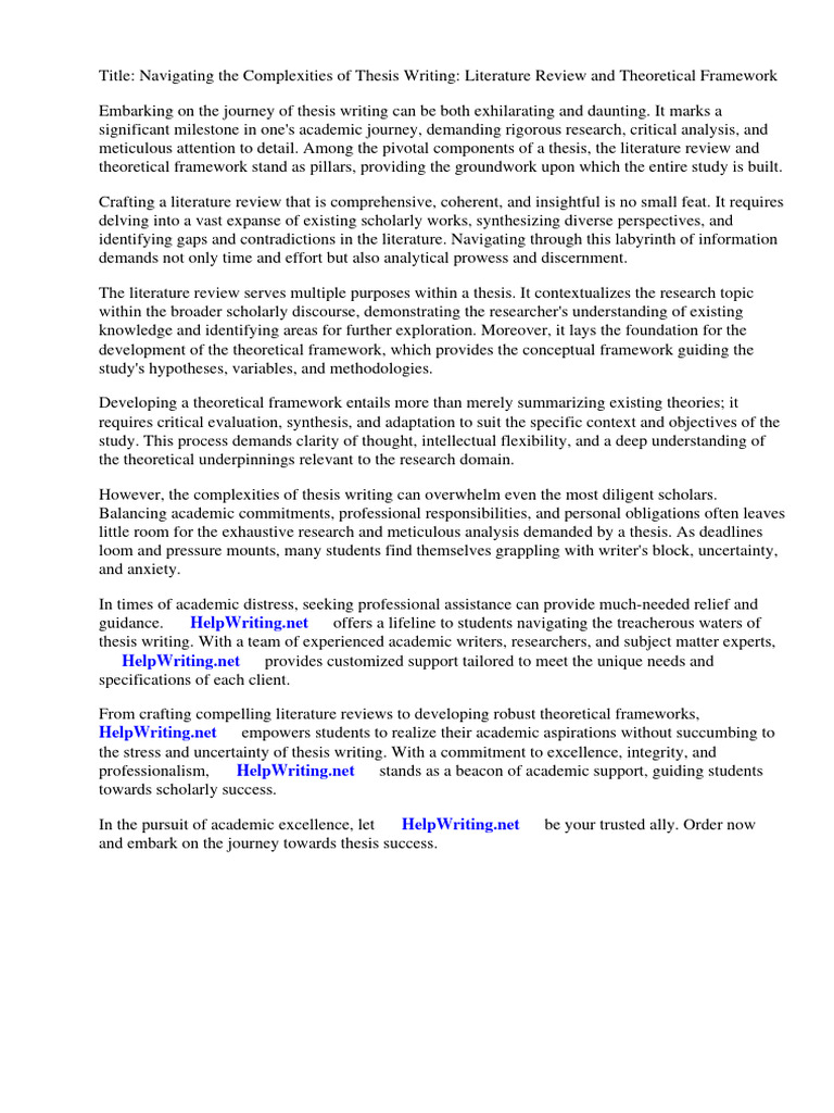 Thesis Literature Review Theoretical Framework Pdf Theory Information