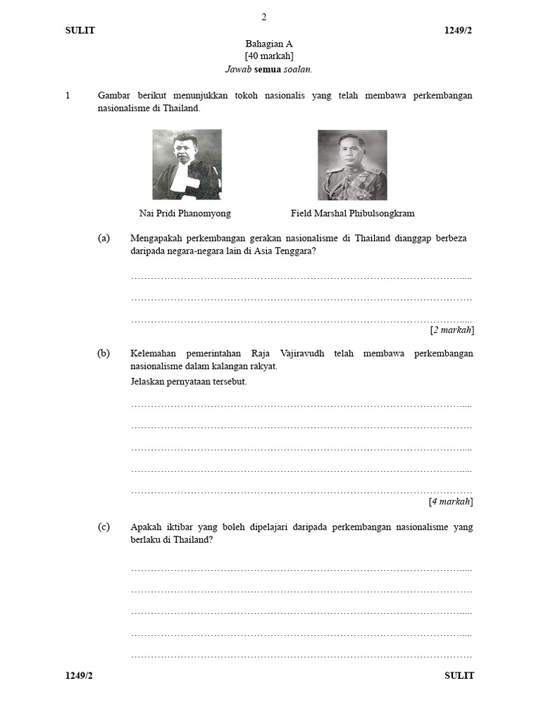 2023 Bintulu Sej Kertas 2 | PDF