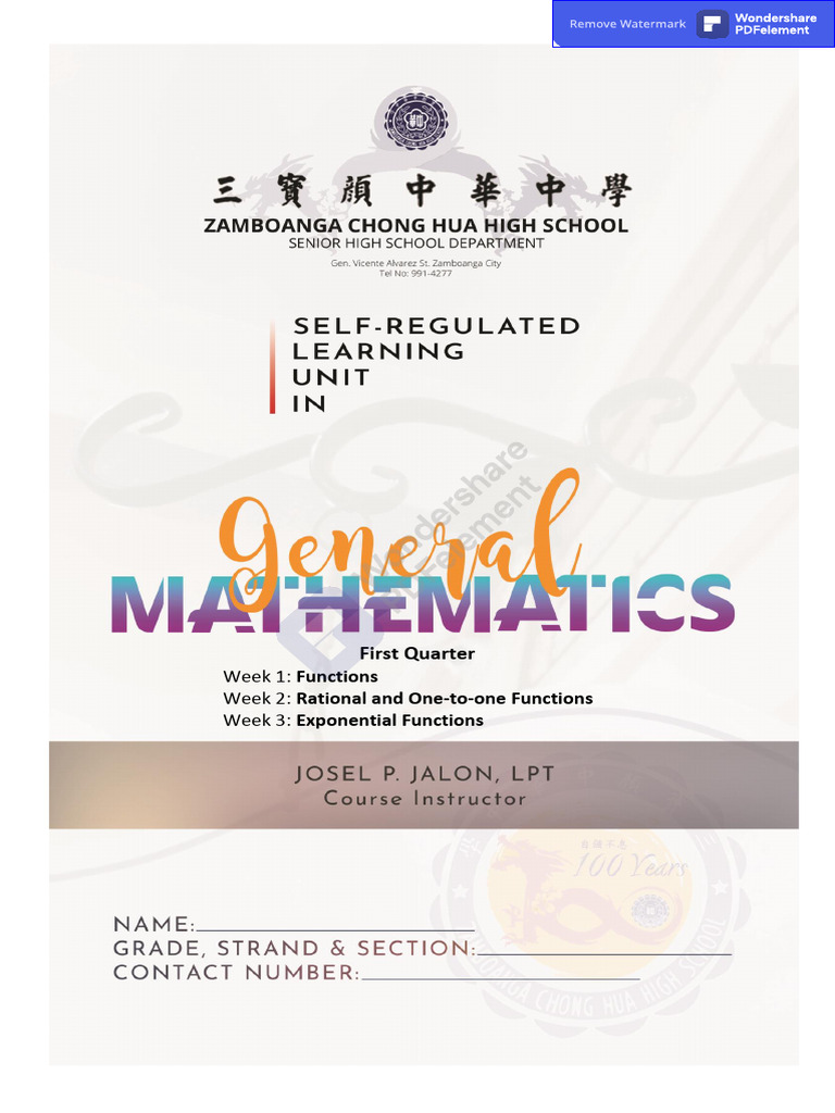 Gen Math Module (Quarter 1) | PDF | Function (Mathematics) | Exponential Function