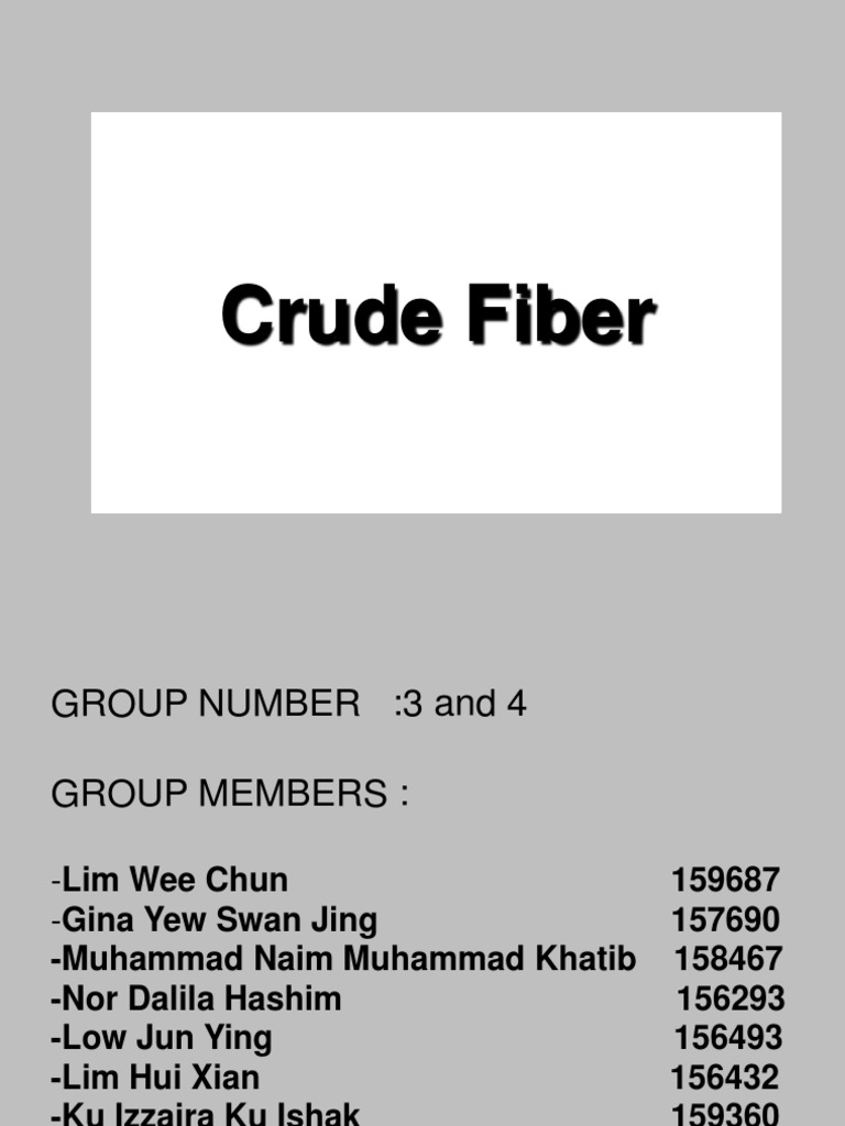 Understanding Crude Fiber Analysis | PDF | Dietary Fiber | Diet & Nutrition