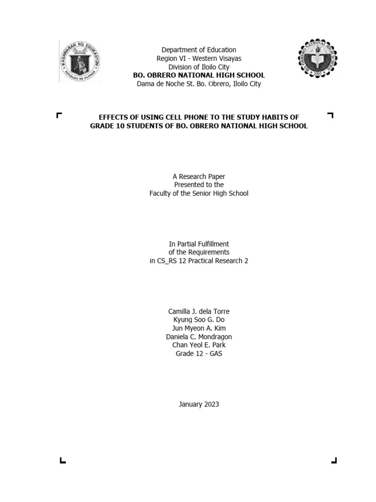 Research Format Cover and Approval 1 | PDF | Scientific Method ...