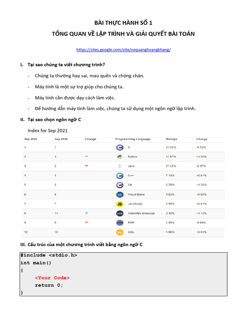1 - Overview of Programming and Problem Solving | PDF