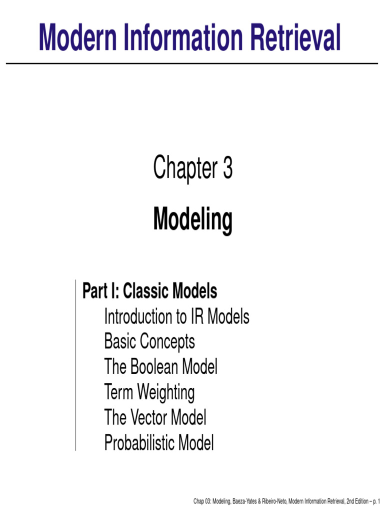 IR Models and Ranking Functions | PDF | Information Retrieval | Applied ...
