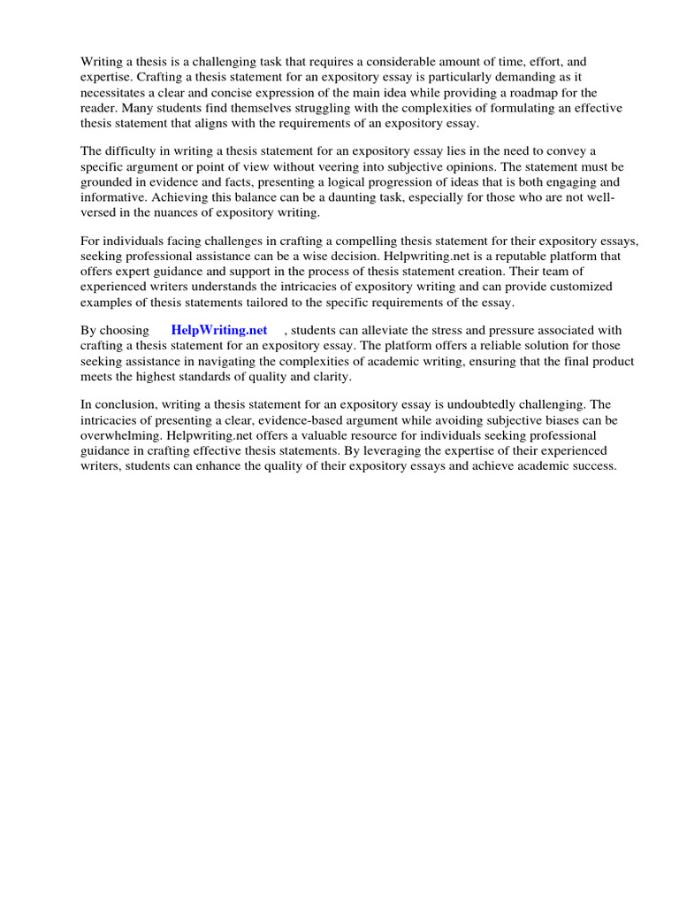 Crafting Expository Thesis Statements | PDF