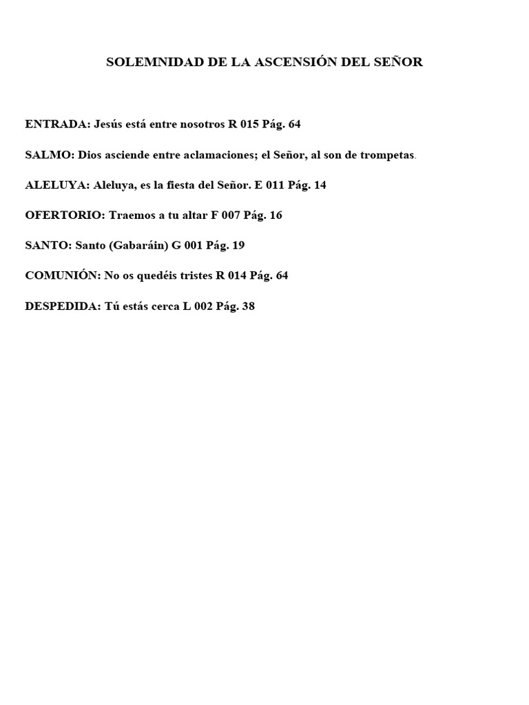 Ascension Del Señor Pdf Religión Y Espiritualidad
