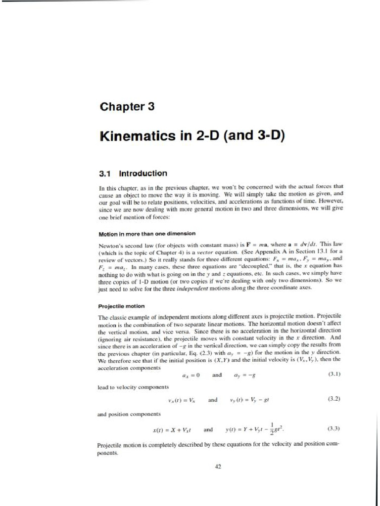 Kinematics (2D-3D) Problems | PDF