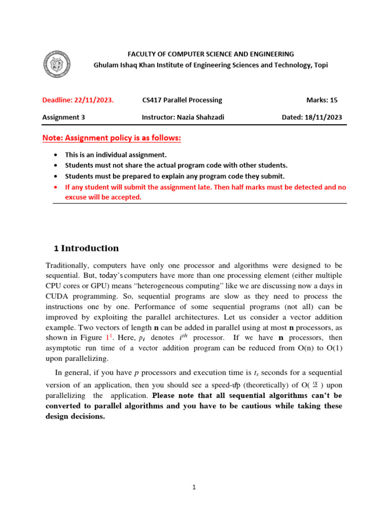 Assignment 3 | PDF | Parallel Computing | Central Processing Unit