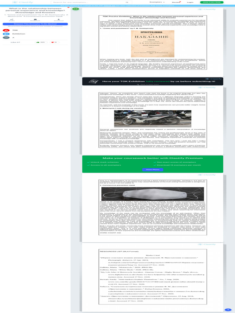 IB TOK Exhibition Example What Is The Relationship Between Personal ...