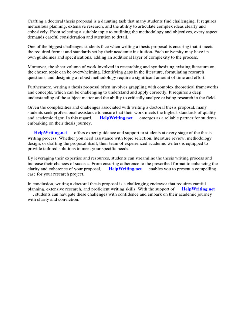 Doctoral Thesis Proposal Writing Guide | PDF | Thesis | Methodology