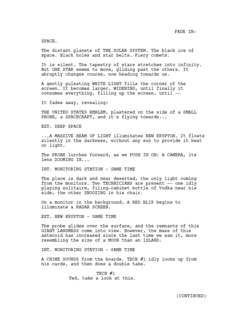 Superman Returns Sequel Script Pdf