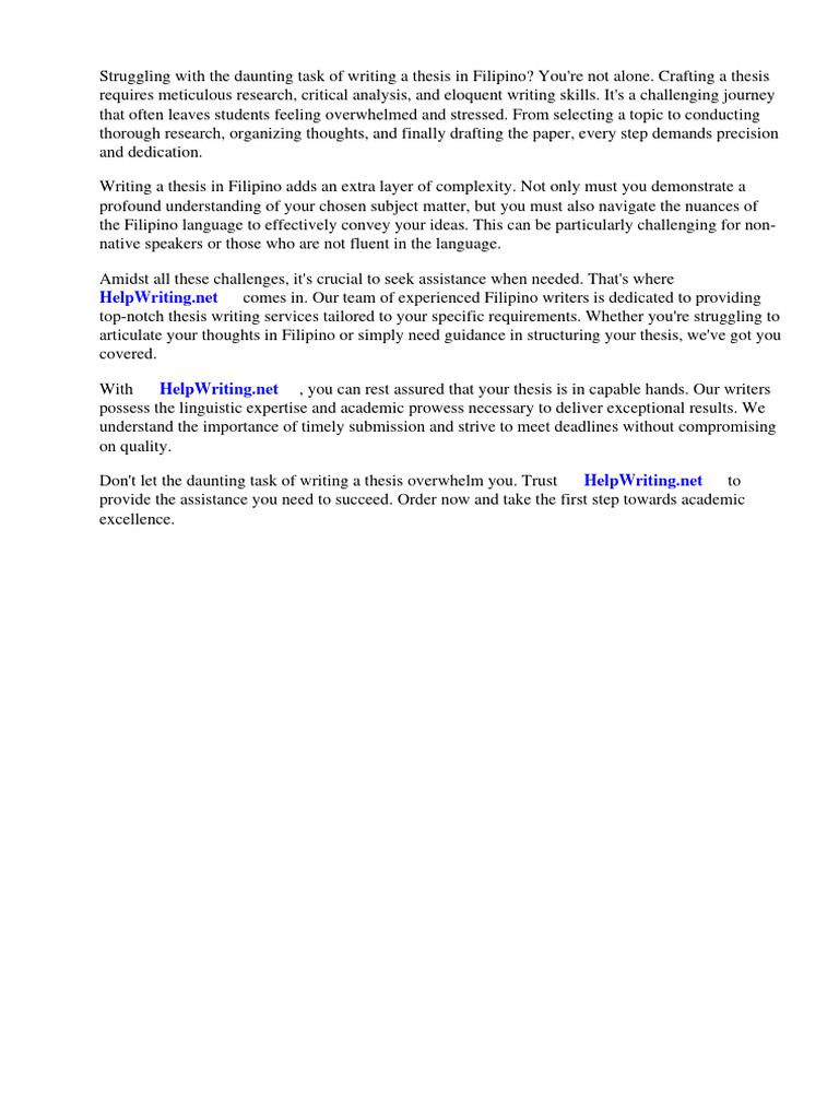 Topic Para Sa Filipino Thesis | PDF | Tagalog Language | Human ...