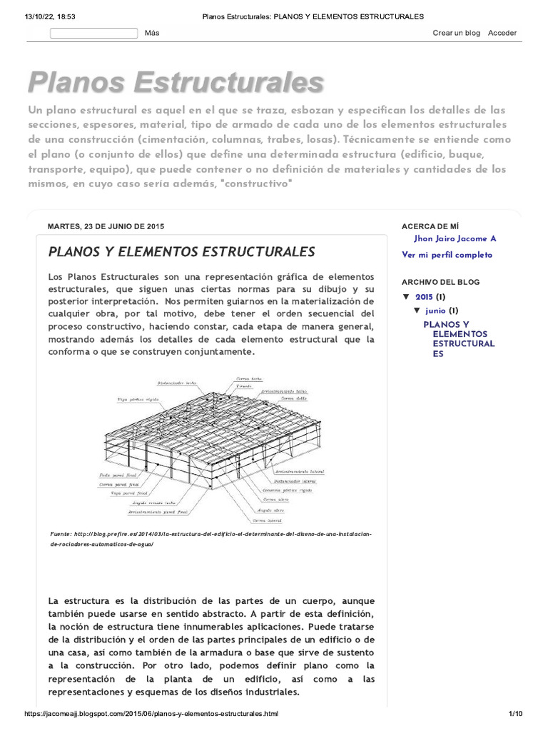 Planos Estructurales - PLANOS Y ELEMENTOS ESTRUCTURALES | PDF