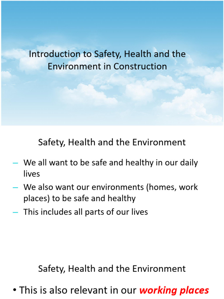 2 Introduction To Safety, Health and The Environment | PDF