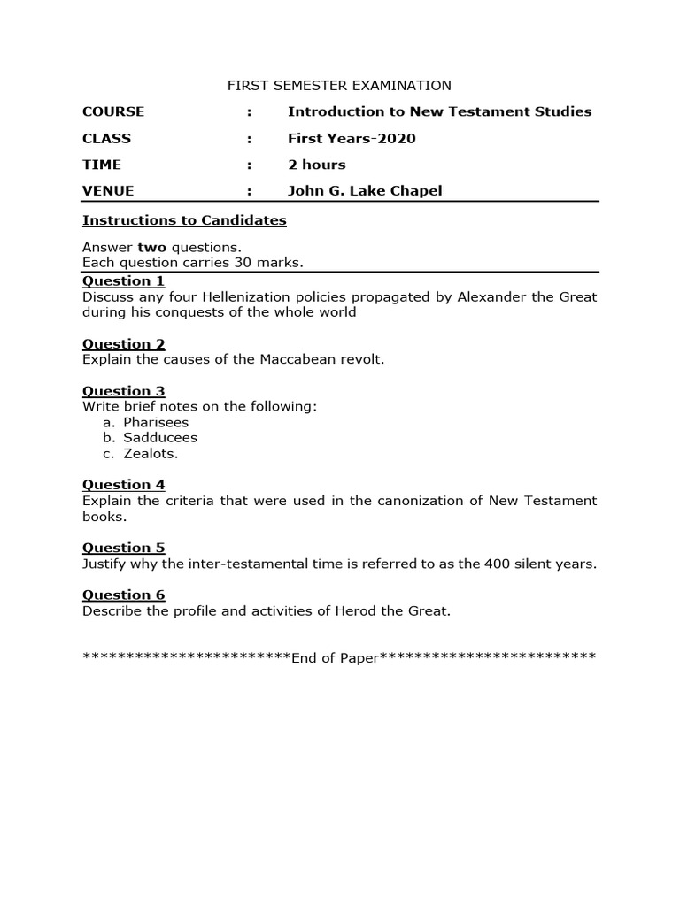 Intro To New Testament Studies | PDF | Pharisees