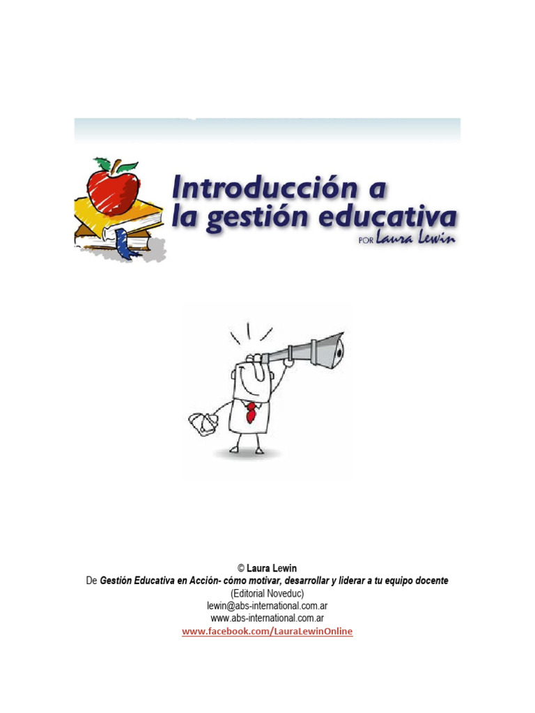 Introducción A La Gestión Educativa, de Laura Lewin | PDF | Salón de clases | Maestros