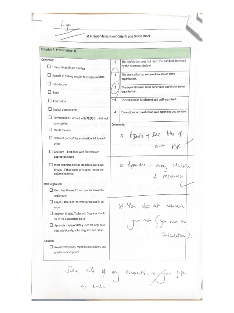 Teacher Comments | PDF