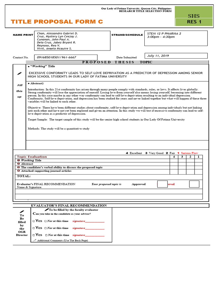 Form C | PDF | Psychology